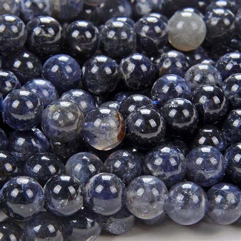 Natural Deep Blue Iolite Gemstone Grade Aaa Round 6mm 7mm 8mm 9mm 10mm