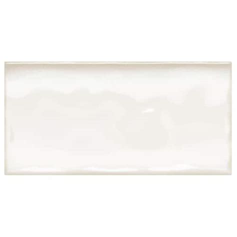 Modamo Santa Clara Retro Glossy White 3 Inch X 12 Inch Ceramic Wall