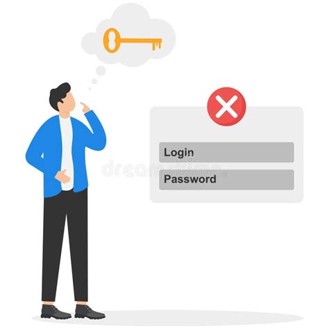 Concept Of Forgotten Password Key Account Access Man Forgot The