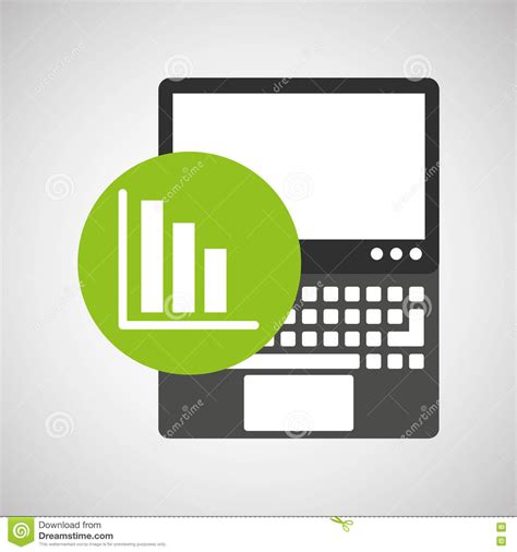 Laptop Technology Statistics Graphics Stock Vector Illustration Of