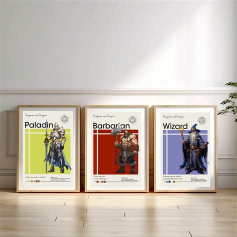 Dnd Character Class Bundle Set Of 12 Classes Fantasy Gallery Wall