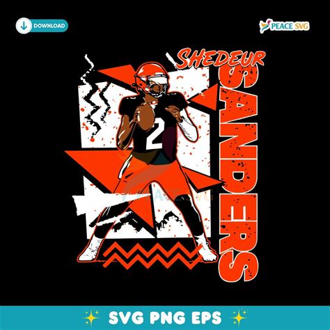 Retro 90s Shedeur Sanders Cleveland Browns Svg Peace Svg
