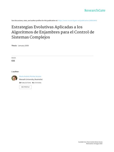 Estrategias Evolutivas Aplicadas A Los Algorithmos De Enjambres Para El