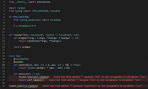 Decorator Functions Using Paramspec Cause Errors When Used On