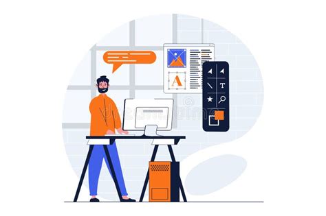 App Development Web Concept With Character Scene Vector Illustration Stock Vector