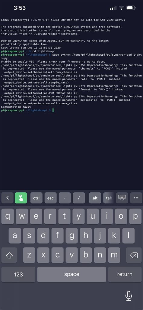 issue trying to run my show on my rpi4 r lightshowpi