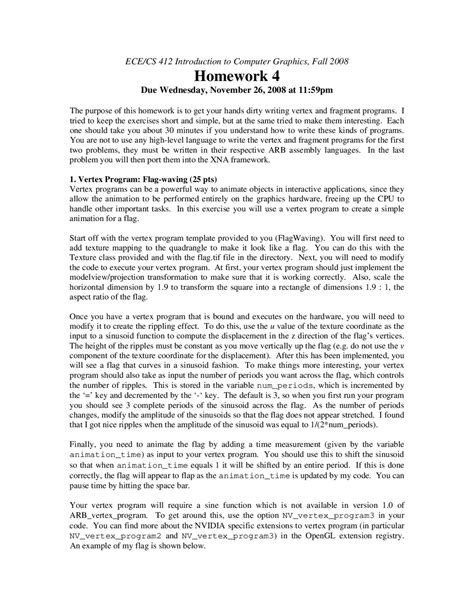 Homework 4 Introduction To Computer Graphics Cs 412 Docsity