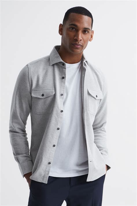 Men S Grey Twill Two Pocket Shacket Artofit