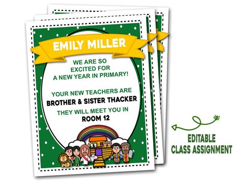 Primary Class Assignment Handouts 2023 Primary Planner Editable New