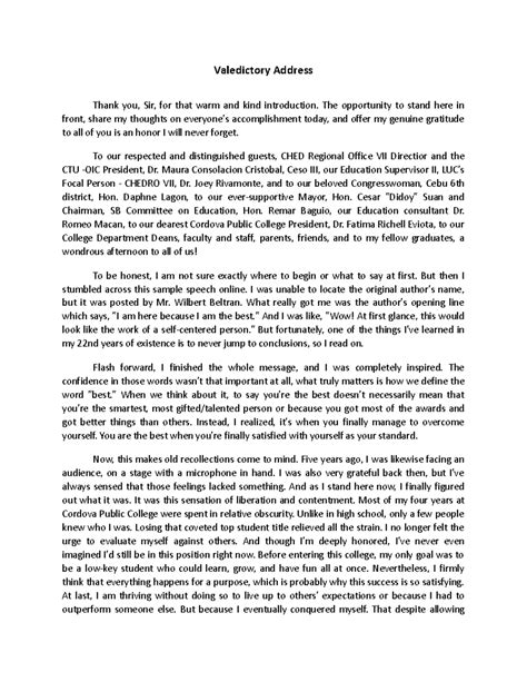 My Grad Speech Short Speech Valedictory Address Thank You Sir For