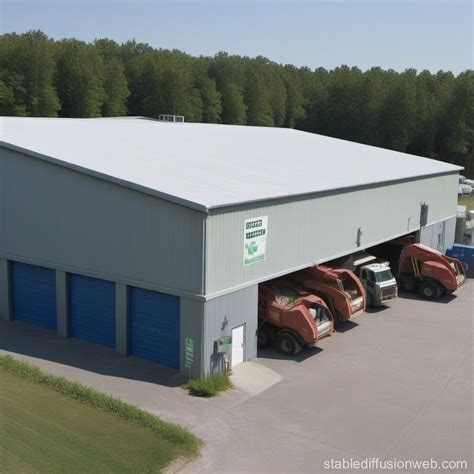 Recycling Center Building With Support Structures Stable Diffusion Online