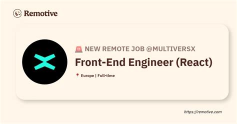 Hiring Front End Engineer React Multiversx