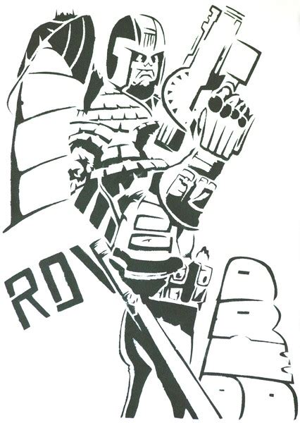 Judge Dredd Stencil By Michael Birchmore