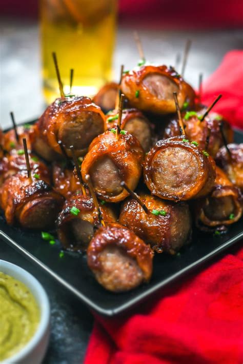 5 Ingredient Bacon Wrapped Bratwurst Bites Host The Toast
