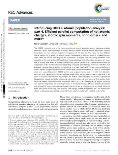 Pdf Introducing Ddec6 Atomic Population Analysis Part 4 Dokumentips