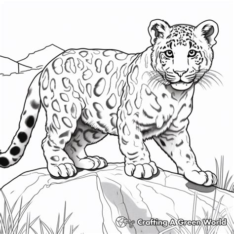 Snow Leopard Coloring Pages Free And Printable