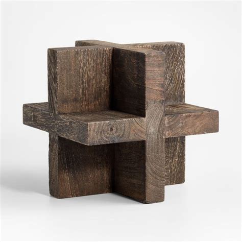 White Wood Block Sculpture 6 Crate And Barrel Uae