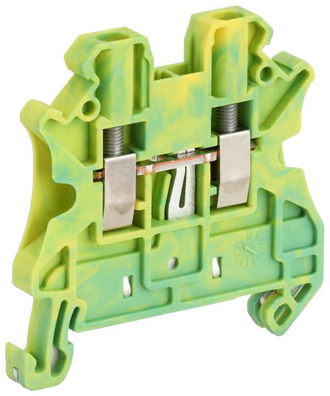 Schneider Electric Terminal Block Screw Clamp Grounding Green Yellow 23ny14 Nsytrv22pe