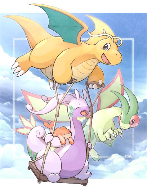 Flygon Dragonite Goodra Tatsugiri And Tatsugiri Pokemon Drawn By
