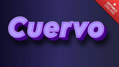 Cuervo Purple Neon 3d Text Effect Generator