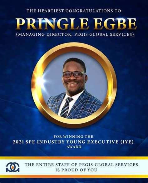 Congratulations Pringle Egbe Corenproud Of Your Achievements