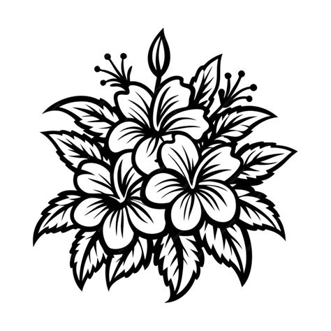 Premium Vector Exotic Flower Illustration Black And White Decorative