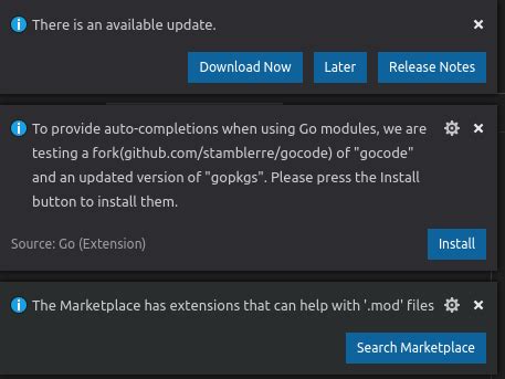 Install Gocode Mod And Godef Mod Failed Followd By Vscode Tips Issue Microsoft Vscode
