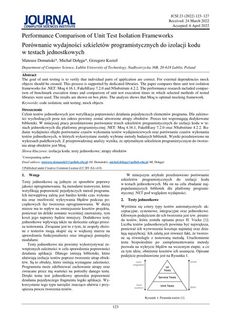 Pdf Performance Comparison Of Unit Test Isolation Frameworks