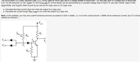 Solved The Circuit Below Is A Diode Tansistor Logic DTL Chegg