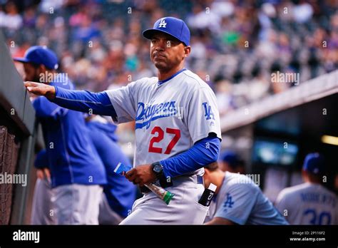 Los Angeles Dodgers First Base Coach George Lombard 27 Prepares For