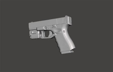 Stl File Glock 19 Gen4 With Olight Pl Mini 2 Real Size 3d Gun Mold 🔫