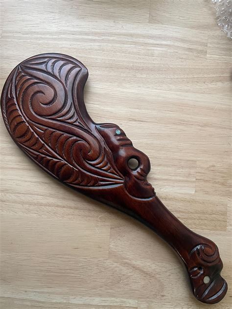 Maori Wood Carving Art Piece Etsy