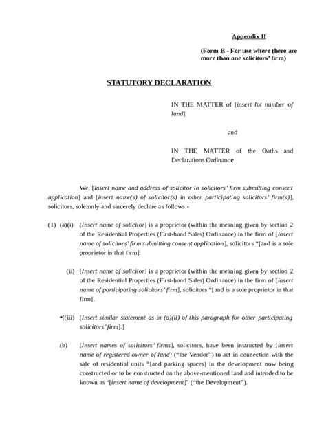 Of Statutory Declaration B Hong Kong Doc Template Pdffiller