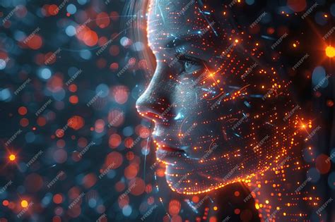 Premium Photo | Digital Portrait of a Woman with Futuristic Neural Network Artificial ...