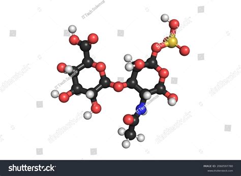 Chondroitin Sulfate Molecule 3d Chemical Structure Stock Illustration