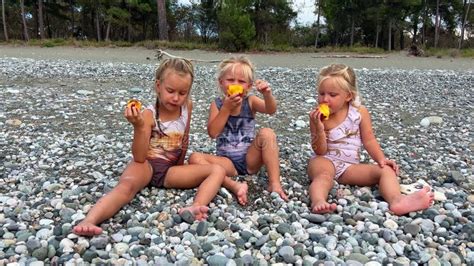 Triplets Sisters On The Beach Stock Footage Video Of Happiness
