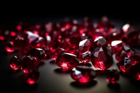Many Small Ruby And Diamond Stones Luxury Background Premium Ai