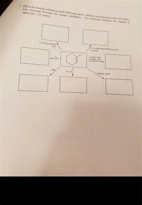 solved fill in the missing substances in the following
