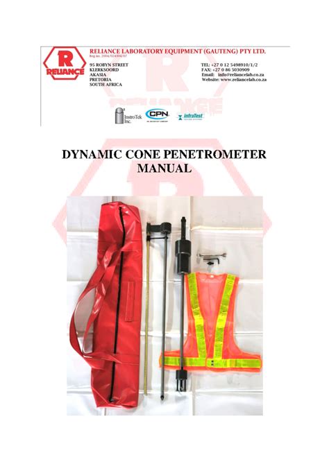Dcp Manual Dcp Test Dynamic Cone Penetrometer Manual Contents