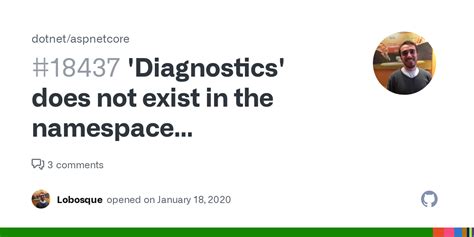 diagnostics does not exist in the namespace microsoft aspnetcore