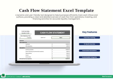 Cash Flow Statement Excel Template Best Templates