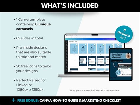 8 Linkedin Carousels Editable Canva Template Blue Linkedin Ebook