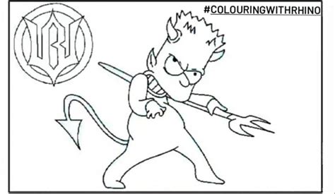 Devil Bart Simpson Colouring Page Rthesimpsons