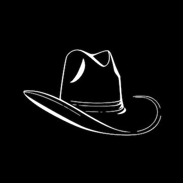 Premium Vector Cowboy Hat Black And White Vector Illustration