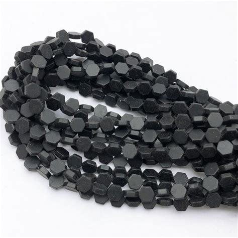 8mm Hexagon Flat Hematite Round Beads Black Hematite Etsy
