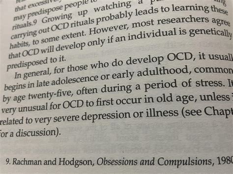 this non superscripted footnote reference in a book about ocd r