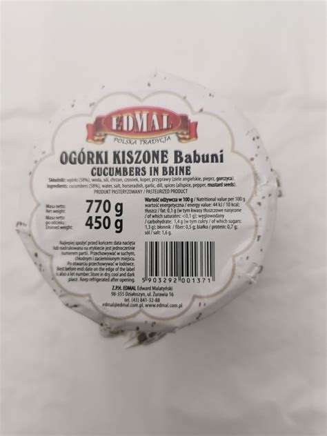 Edmal Ogorki Kiszone Babuni 770g Uk