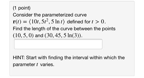 solved 1 point consider the parameterized curve r t