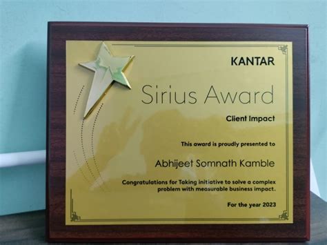 Abhijeet Kamble On Linkedin Im Delighted To Share That Ive Been Honored With The Sirius Award