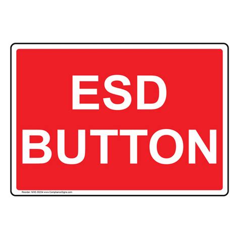 Red Emergency Shutdown Sign Esd Button 6 Sizes